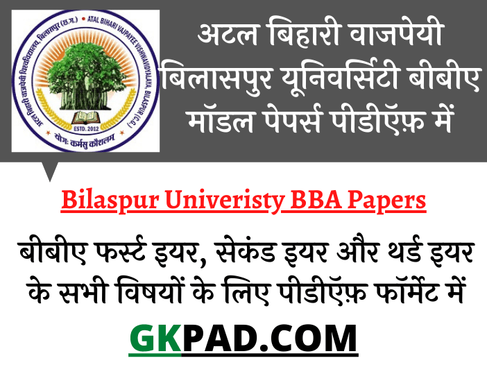 Bilaspur University BBA Question Papers 2022 PDF - ABVV Model Paper